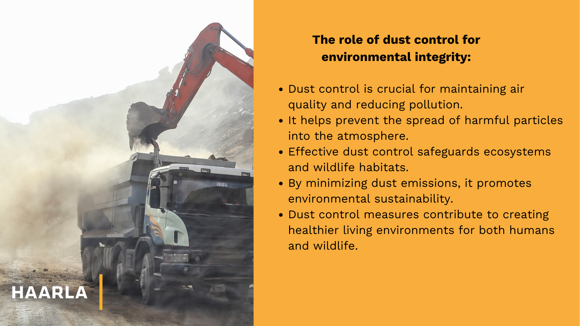 Dust control solutions for safer environments